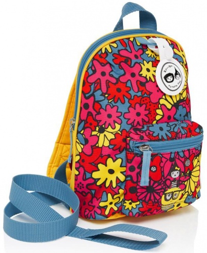 Zip and Zoe Mini Backpack with Reins - Floral Brights - Daisy Daisy
